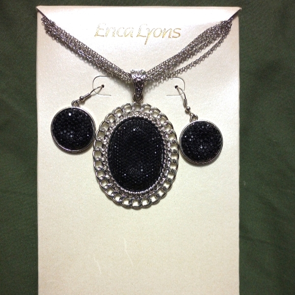 Erica Lyons | Jewelry | Erica Lyons Black And Silver Jewelry Set | Poshmark